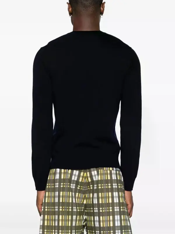 Play Comme Des Garcon Heart-patch Wool Jumper - Blue