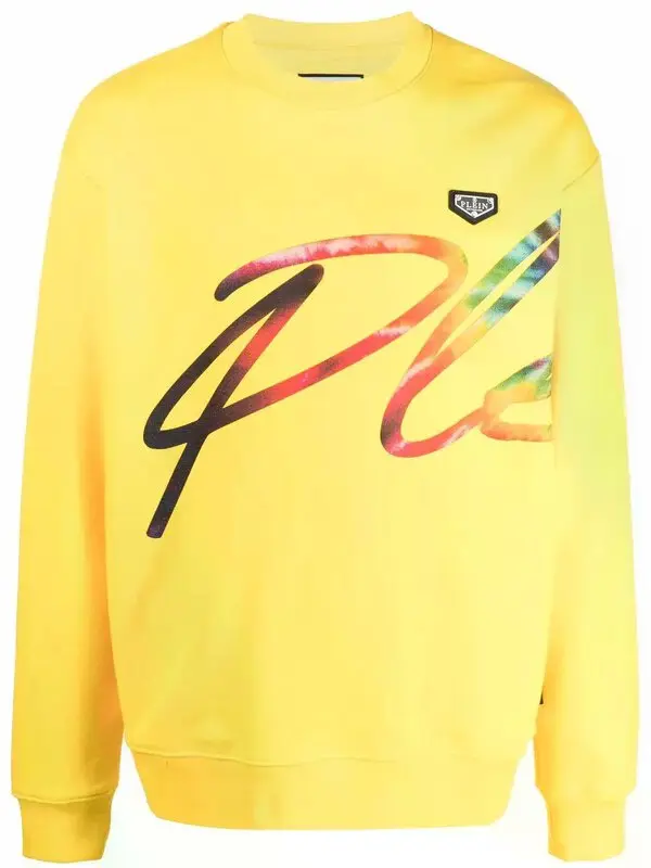 Philipp Plein Logo-print Cotton Sweatshirt - Yellow