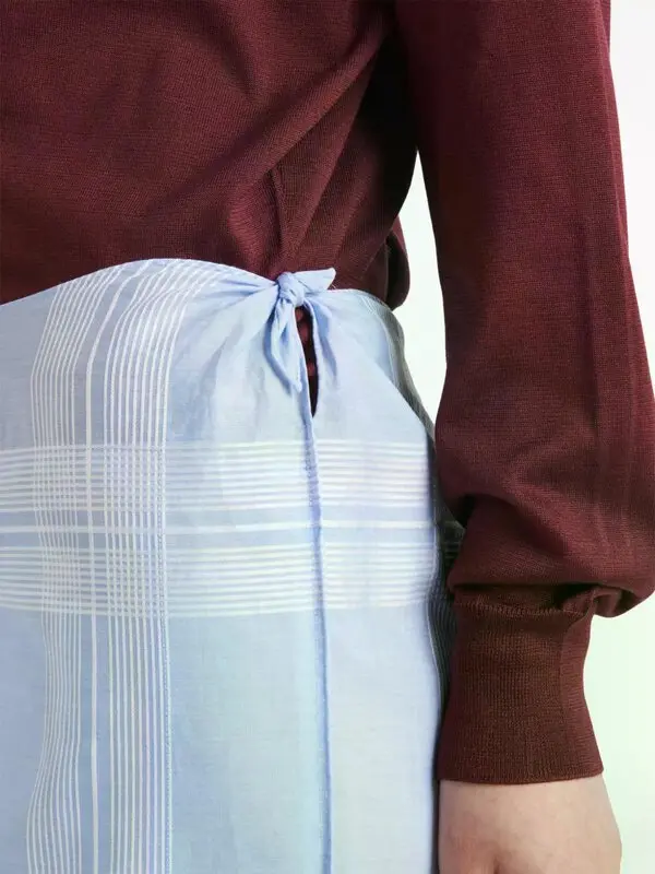 Prada Checked Cotton Mini Skirt