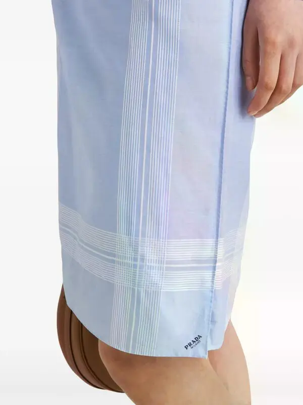 Prada Checked Cotton Mini Skirt