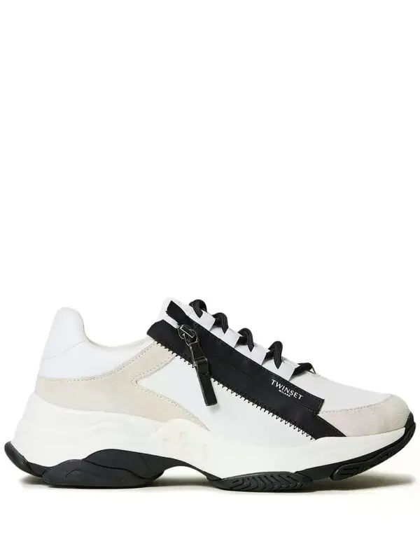 TWINSET Logo-print Calf Suede Sneakers
