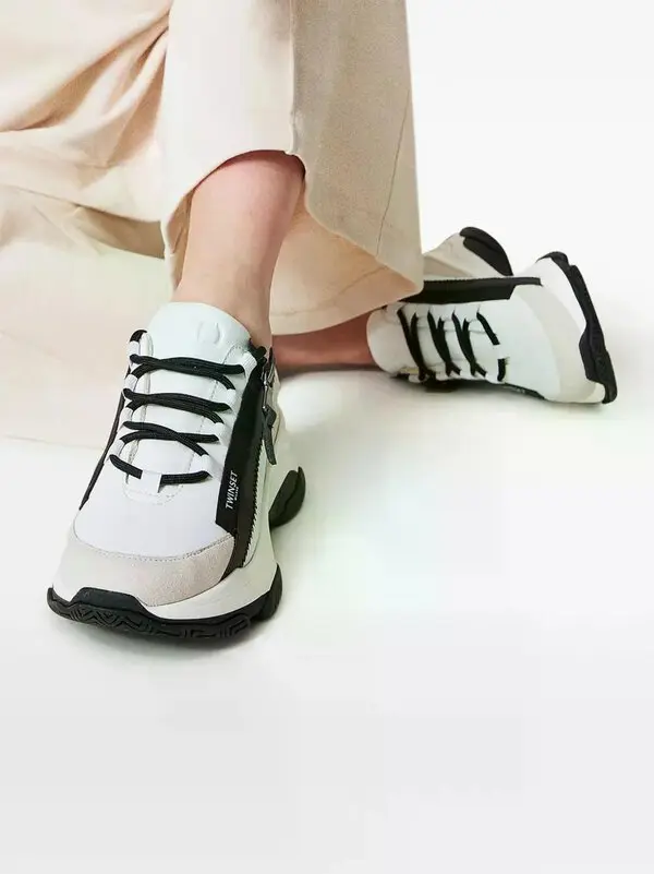 TWINSET Logo-print Calf Suede Sneakers