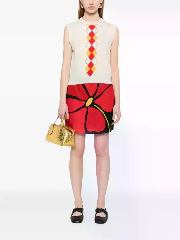 Marni Argyle-pattern Vest - Neutrals