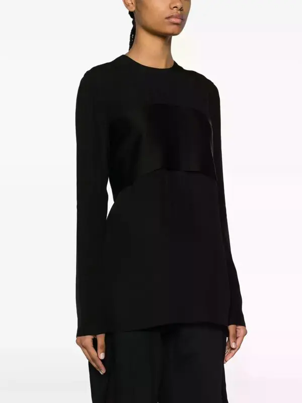 TOTEME Crepe-texture Long-sleeved Top