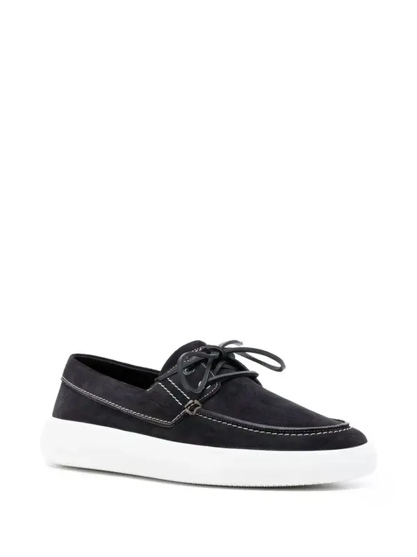 Brioni Suede Loafers With Contrast Stitching