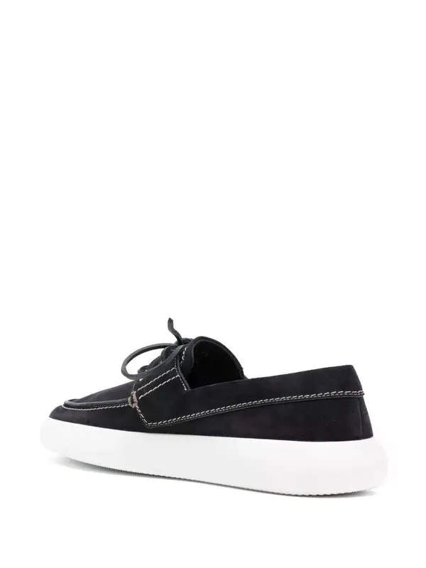 Brioni Suede Loafers With Contrast Stitching