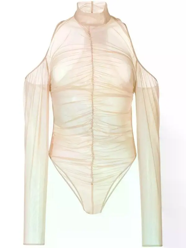 BOYAROVSKAYA Ruched Mesh Bodysuit