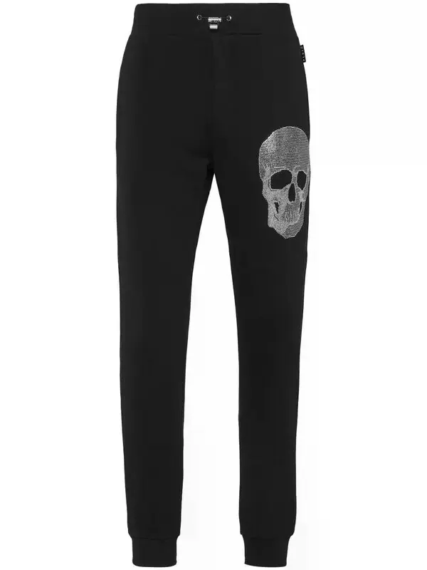 Philipp Plein Rhinestone-embellished Skull Joggers - Black
