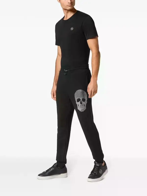 Philipp Plein Rhinestone-embellished Skull Joggers - Black