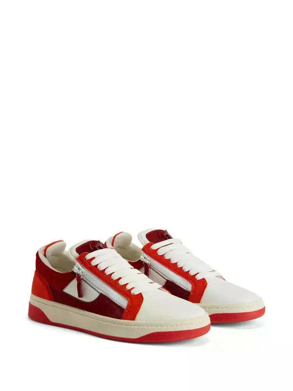 GIUSEPPE ZANOTTI Colour-block Low-top Sneakers - Red