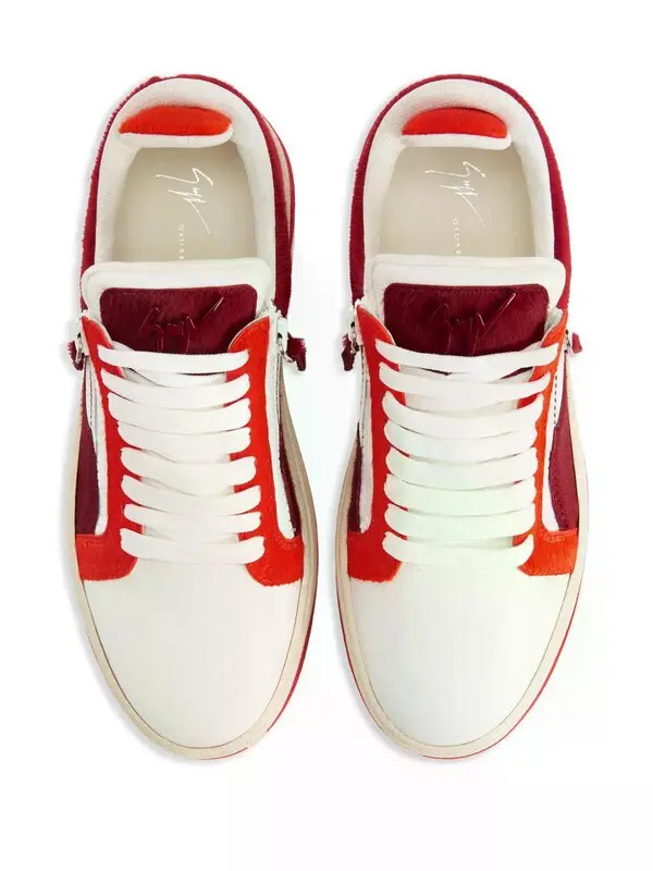 GIUSEPPE ZANOTTI Colour-block Low-top Sneakers - Red