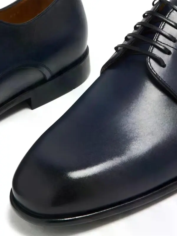 FERRAGAMO Polished Leather Derby Shoes