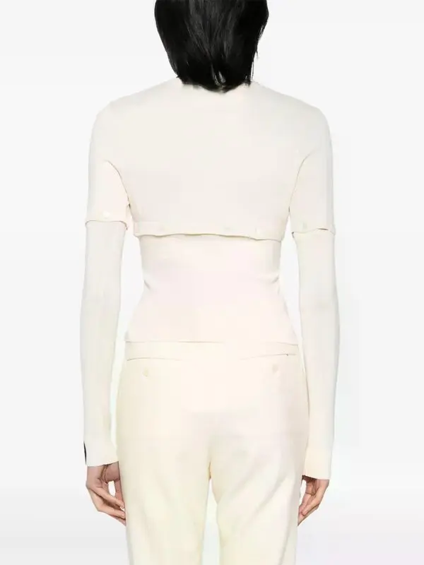 Rokh Logo-embroidered Cardigan - Neutrals