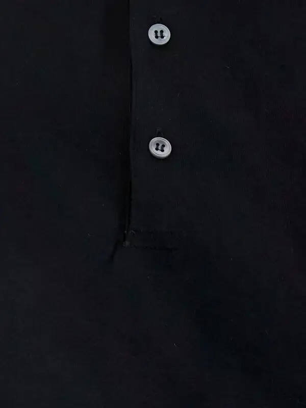 LARDINI Cotton-silk Polo Shirt - Black