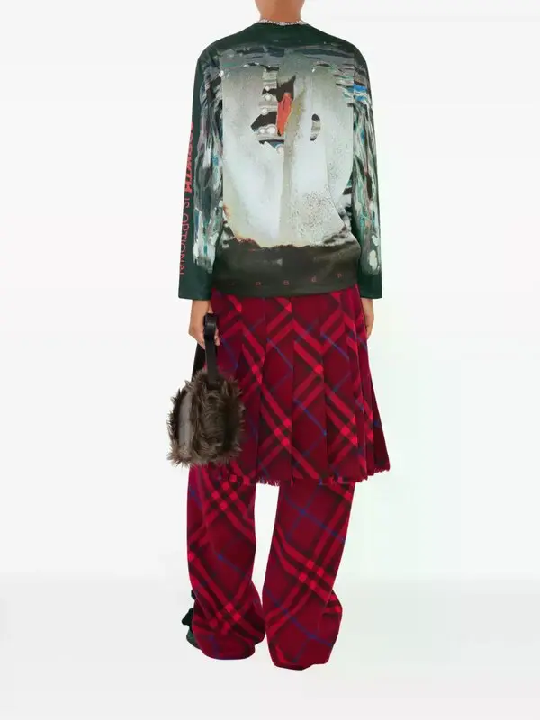 Burberry Checked Straight-leg Wool Trousers