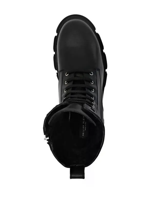 Philipp Plein Leather Lace-up Boots