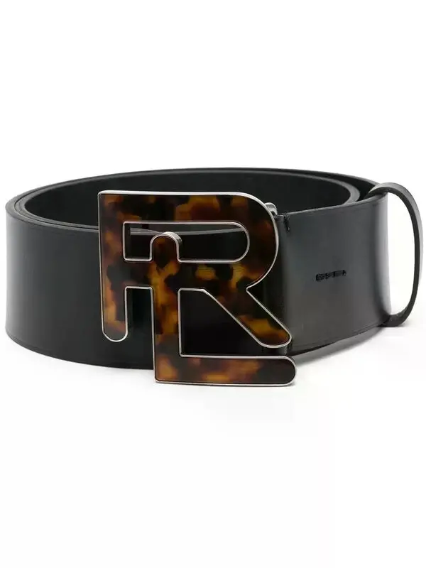 Ralph Lauren Logo-buckle Leather Belt - Black