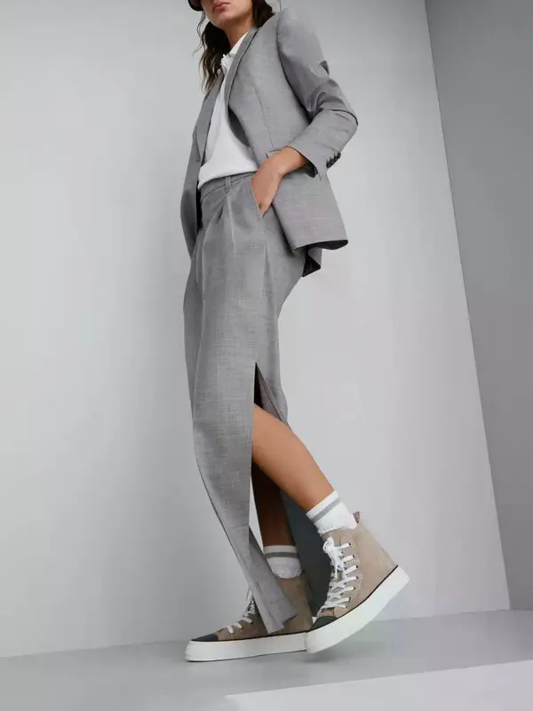 Brunello Cucinelli Panelled Lace-up Sneakers