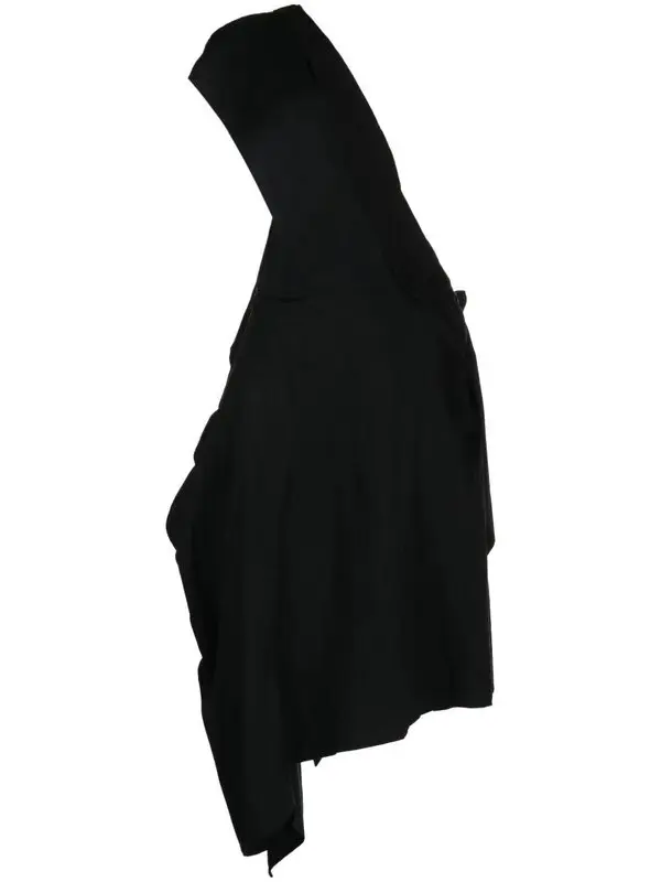Yohji Yamamoto Asymmetric Cotton Dress - Black