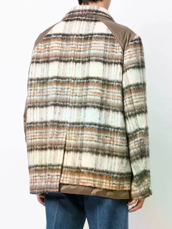 FENG CHEN WANG Plaid Panelled Button-up Coat