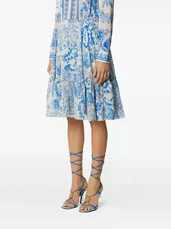 Versace Underwater Barocco Crêpe Midi Skirt