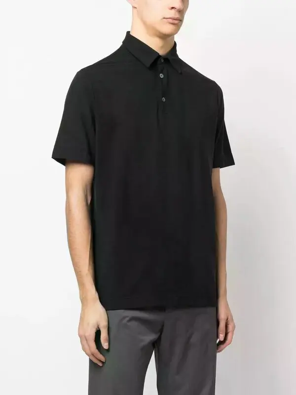 ZANONE Short-sleeve Cotton Polo Shirt - Black