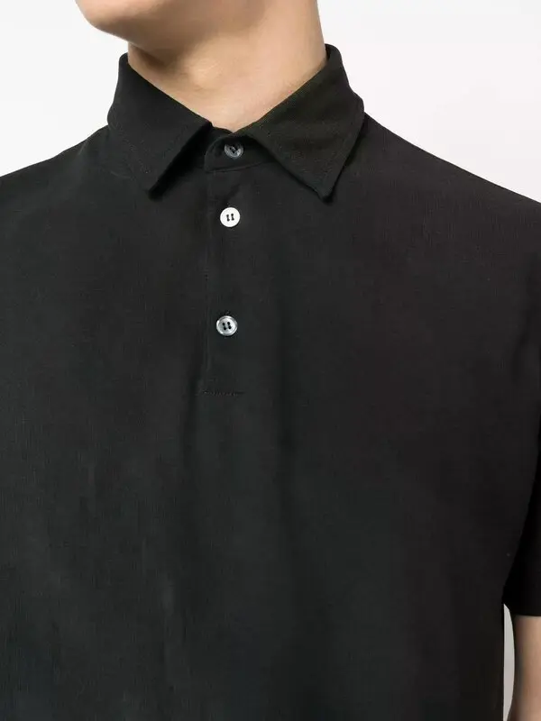 ZANONE Short-sleeve Cotton Polo Shirt - Black
