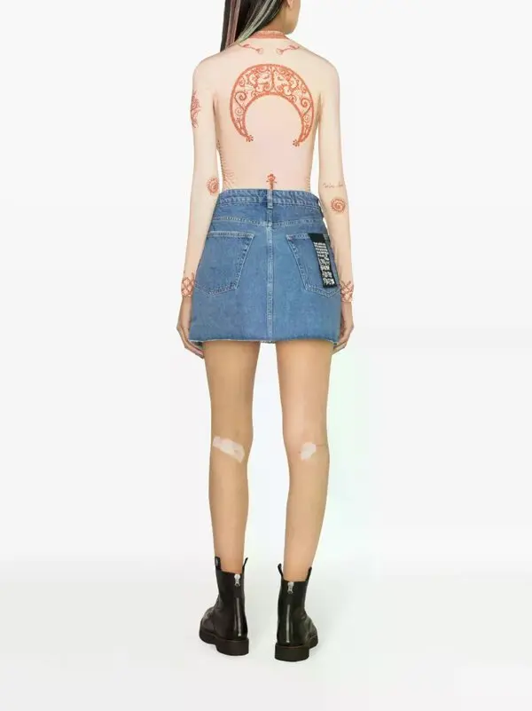 Ksubi Logo-tag Asymmetric Denim Miniskirt