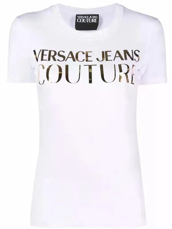 Versace Logo-print Metallic T-shirt - White