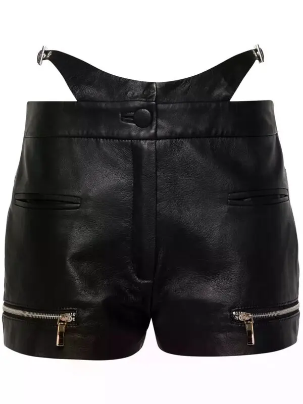MITILIANE COUTURE Cut-out Leather Shorts