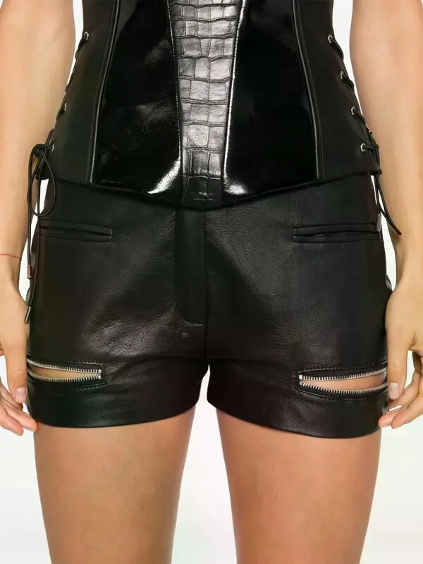 MITILIANE COUTURE Cut-out Leather Shorts