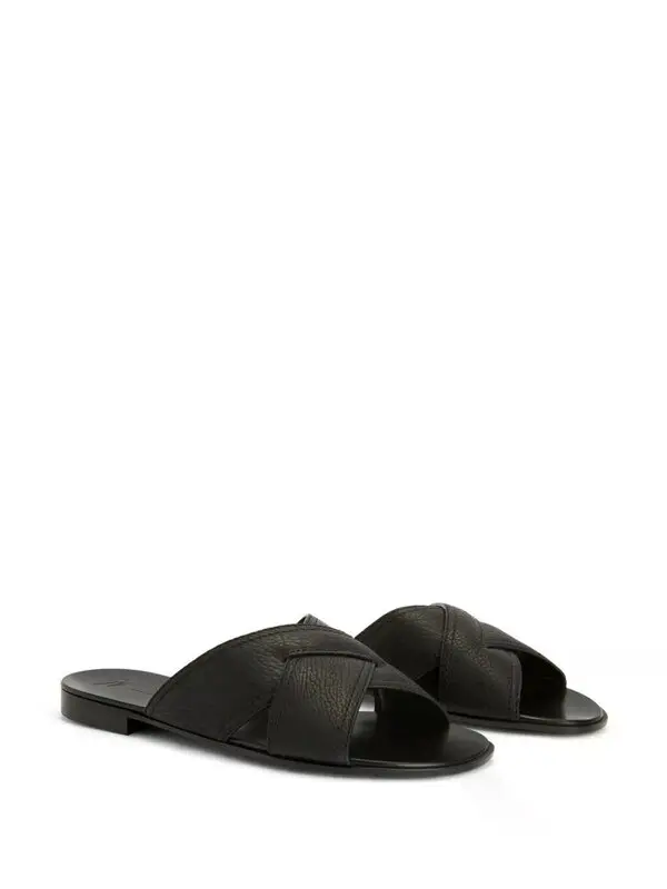 GIUSEPPE ZANOTTI Flavia Criss-cross Leather Sandals - Black