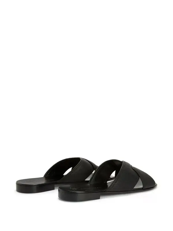 GIUSEPPE ZANOTTI Flavia Criss-cross Leather Sandals - Black