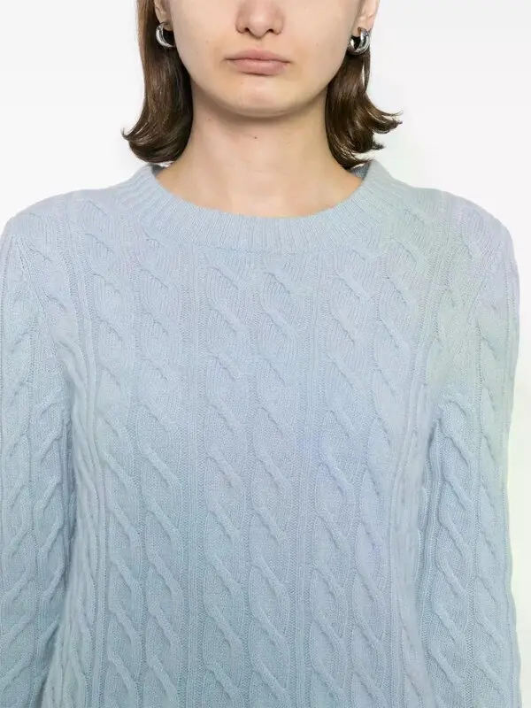 N.peal Emilia Cable Round Neck Jumper - Blue