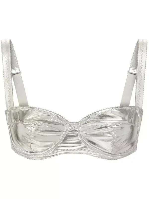 Dolce & Gabbana Kim Coated Balconette Bra - Silver