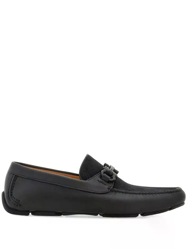 FERRAGAMO Gancini-jacquard Leather Loafers