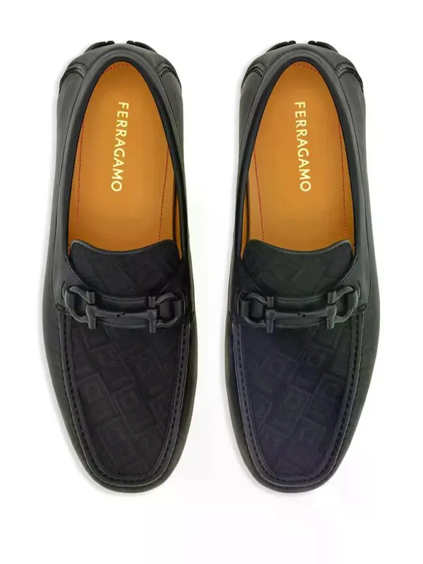 FERRAGAMO Gancini-jacquard Leather Loafers