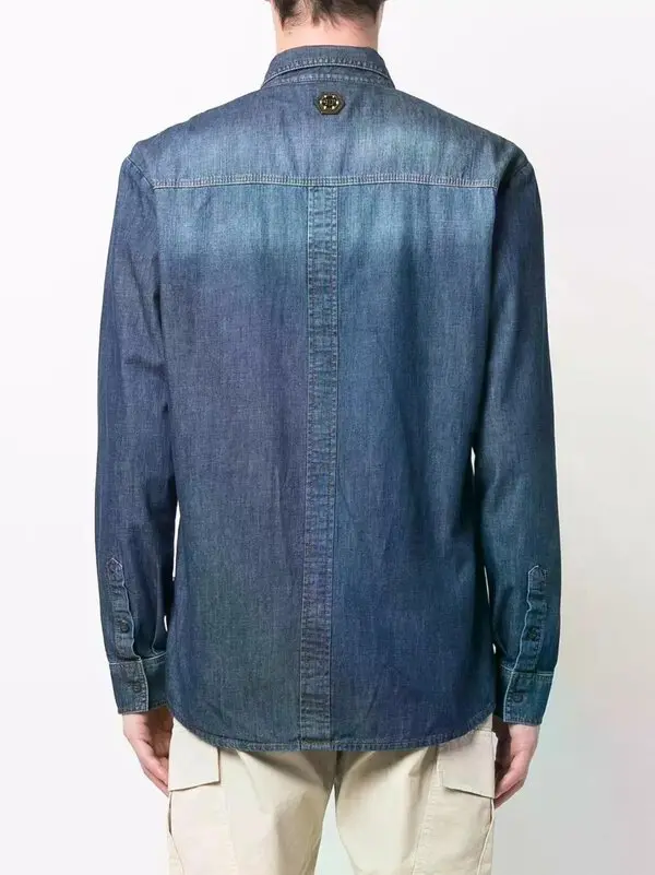 Philipp Plein Logo Denim Shirt