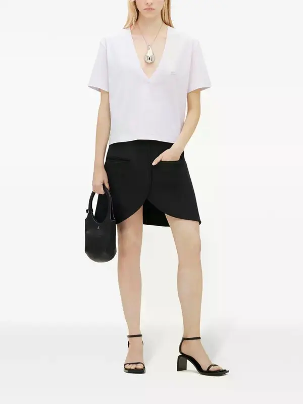 COURREGES Logo-appliqué Cropped T-shirt