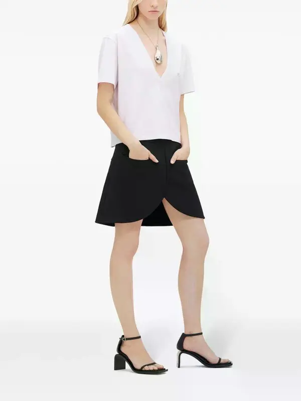 COURREGES Logo-appliqué Cropped T-shirt