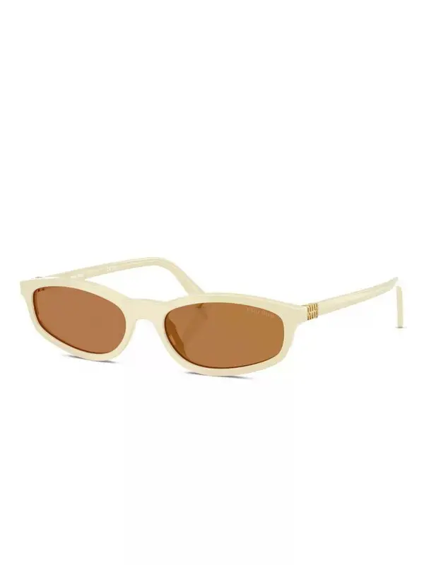 Miu Miu Oval-frame Sunglasses - White