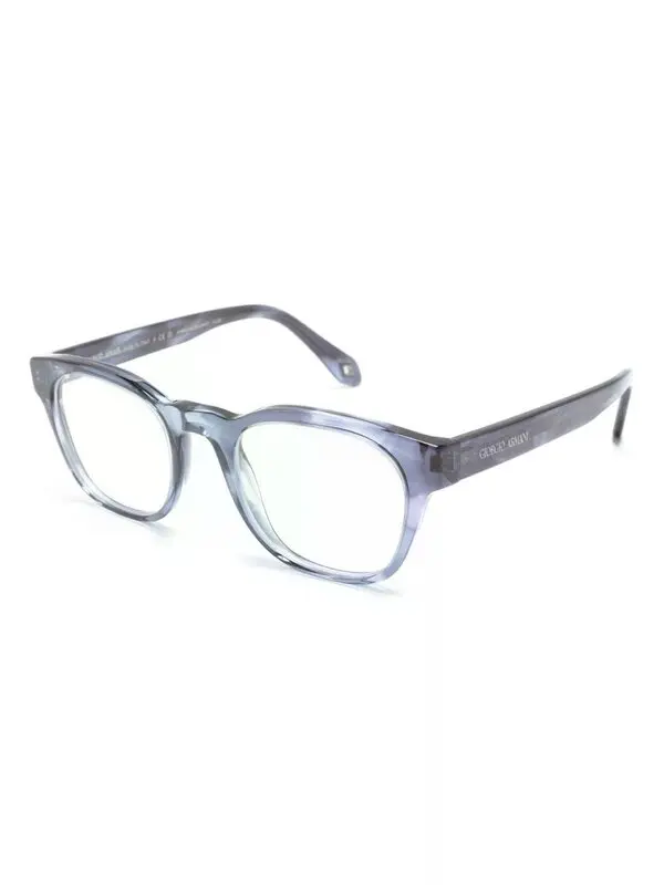 Giorgio Armani Logo-engraved Square-frame Glasses