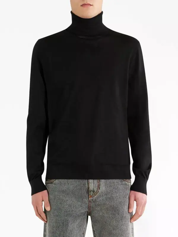 Etro Roll-neck Cashmere-silk Blend Jumper - Black
