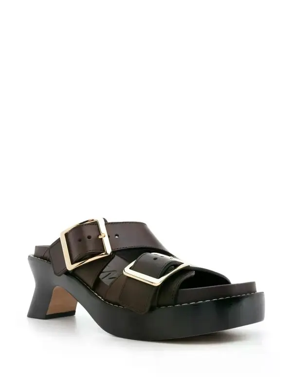 Loewe 70mm Buckled Leather Mules