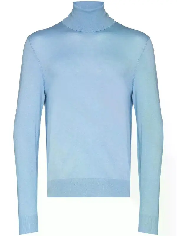 Dolce & Gabbana Roll-neck Fine-knit Jumper - Blue