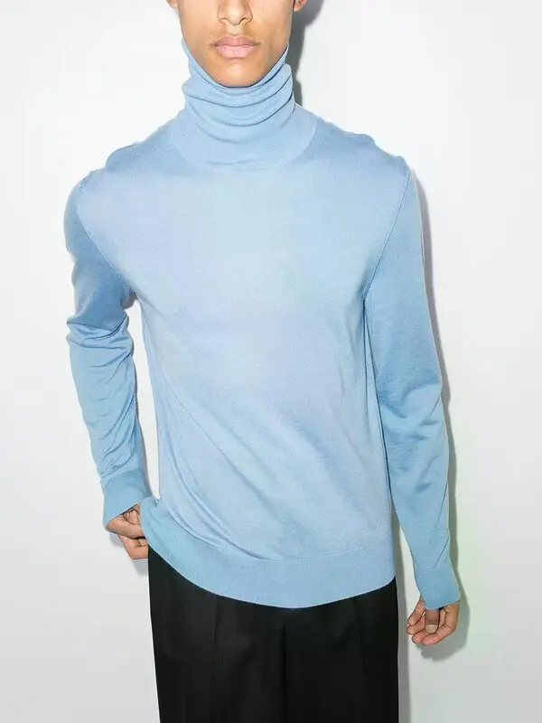 Dolce & Gabbana Roll-neck Fine-knit Jumper - Blue