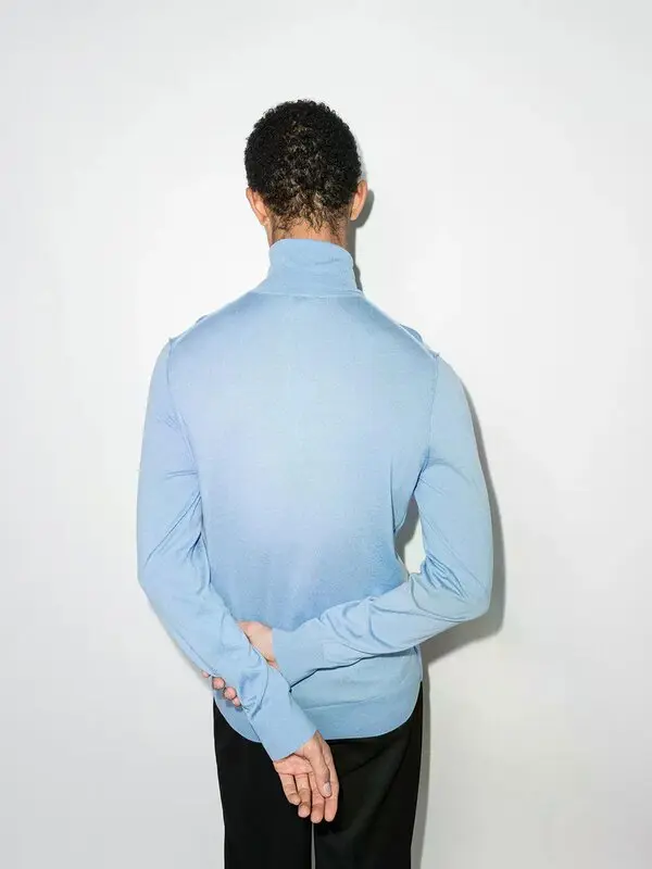 Dolce & Gabbana Roll-neck Fine-knit Jumper - Blue