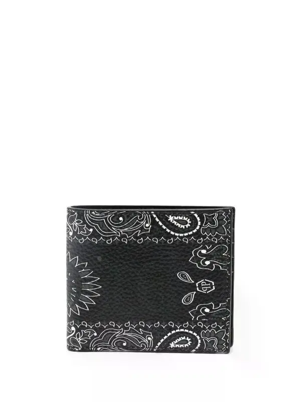 Philipp Plein Paisley-print Leather Wallet - Black