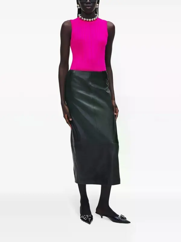 Marc Jacobs Leather Midi Skirt