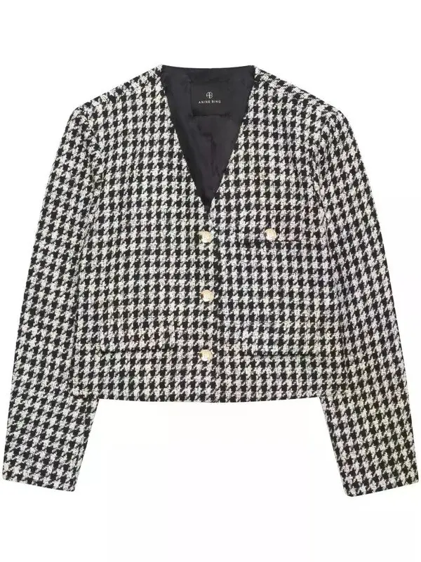 ANINE BING Cara Houndstooth Blazer